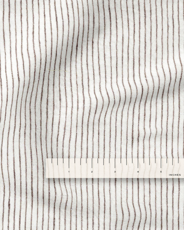 Coconut Fluff Pencil Stripe Linen – Matchy Matchy Sewing Club