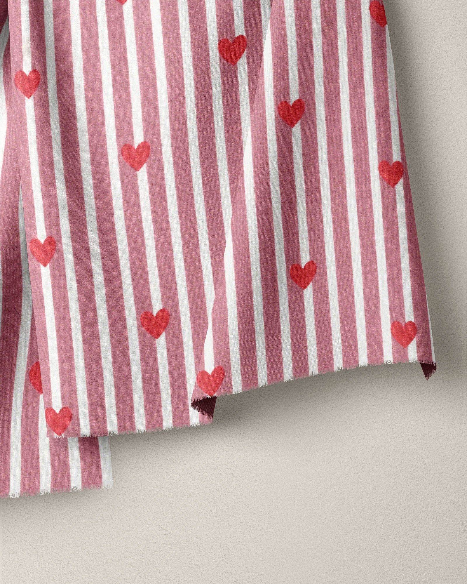 Red Stripe Red Heart Block Print Cotton – Matchy Matchy Sewing Club