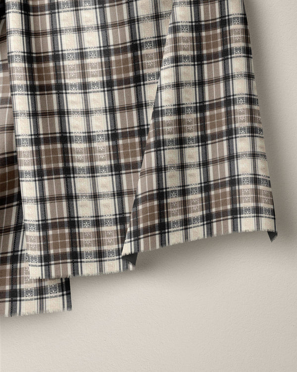 Winter Bloom Jacquard Plaid – Premium Lightweight Cotton Fabric ...