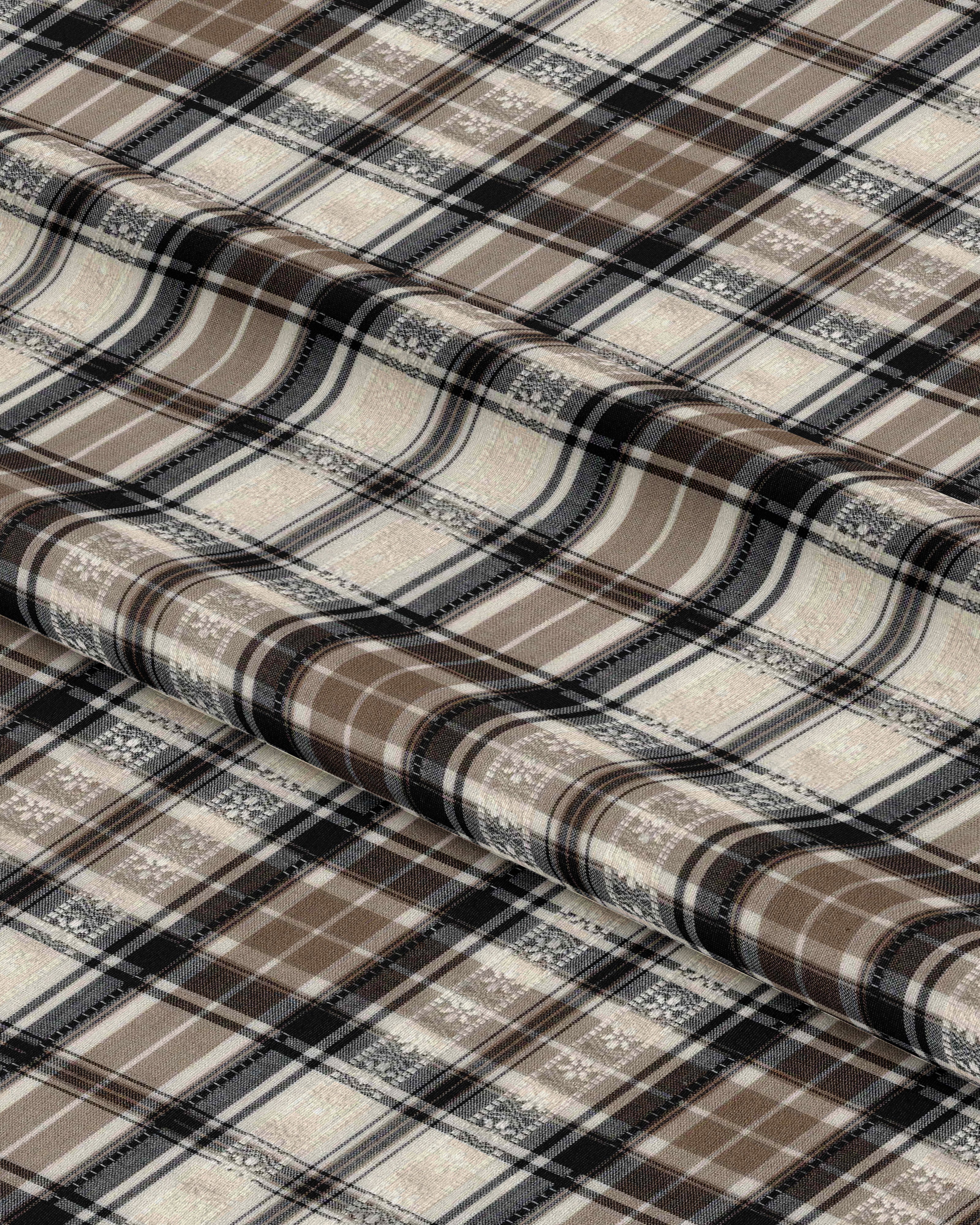 Winter Bloom Jacquard Plaid – Premium Lightweight Cotton Fabric ...