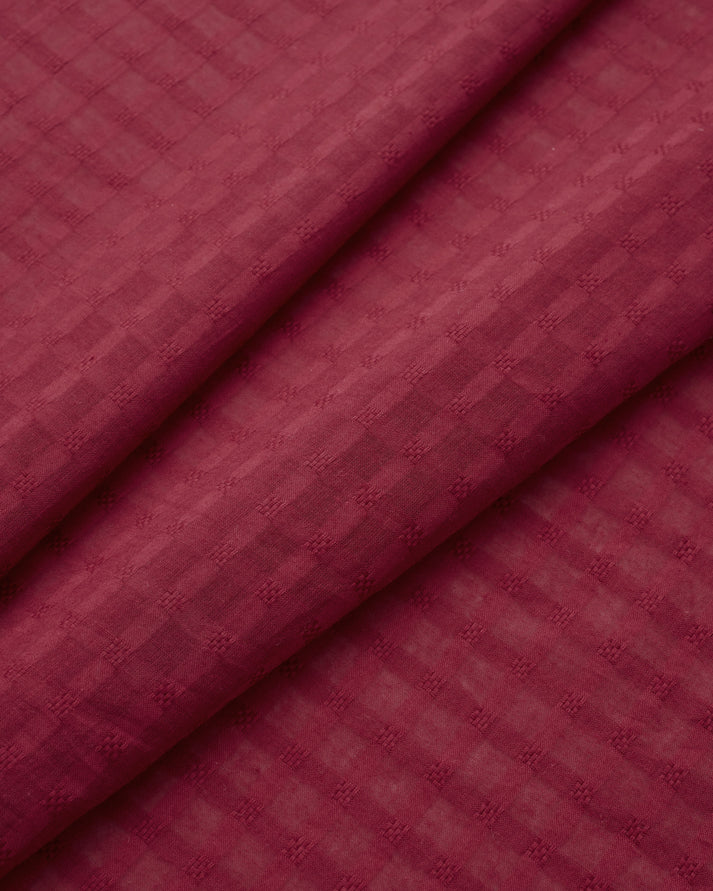 Grid Check Dobby Cotton Fabric by the Yard | Lightweight Textured ...