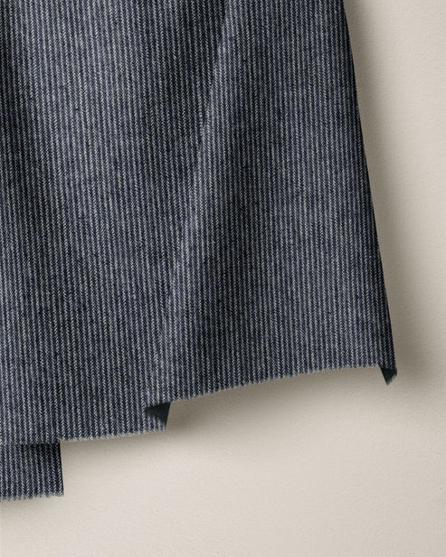 Railroad Stripe Denim Fabric – Linen Cotton Railroad Stripe – Matchy ...