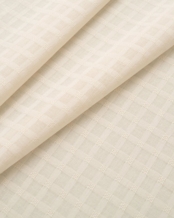 Grid Check Dobby Cotton Fabric by the Yard | Lightweight Textured ...