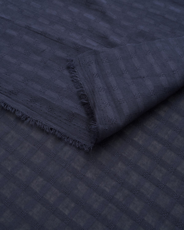 Grid Check Dobby Cotton Fabric by the Yard | Lightweight Textured ...